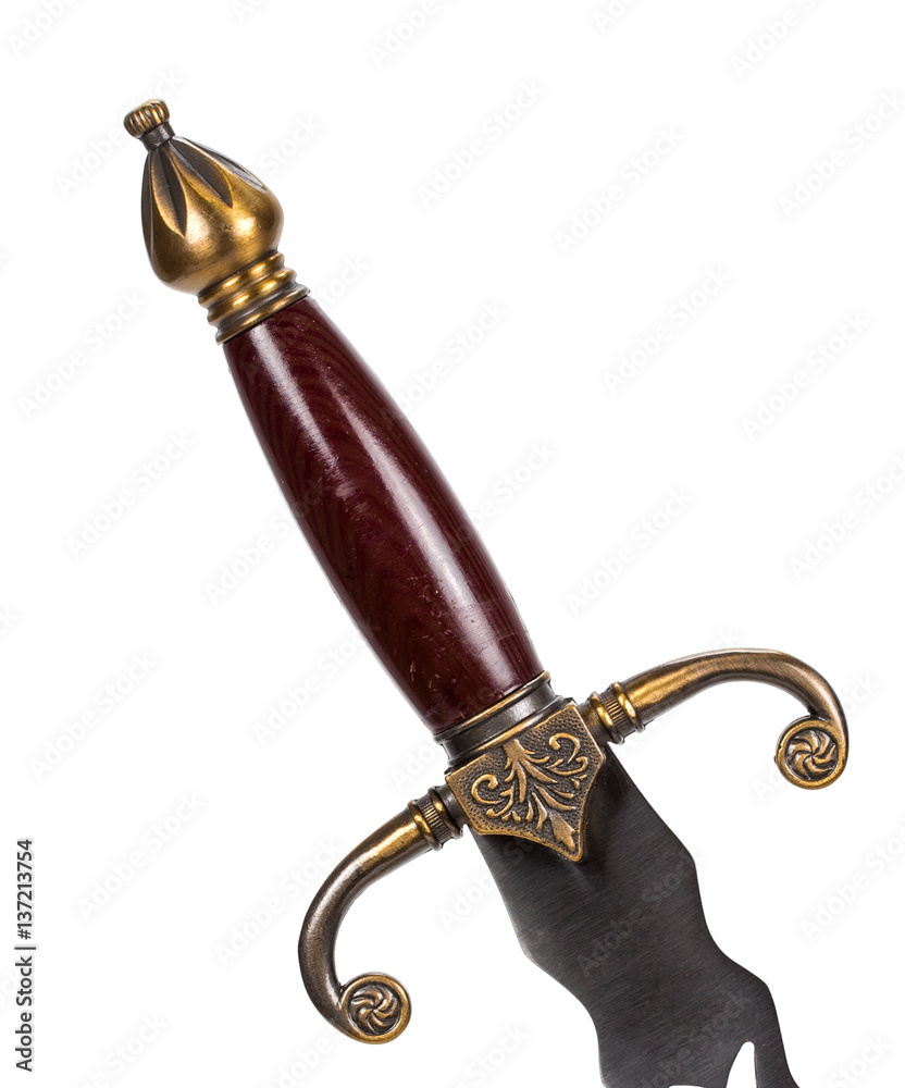 sword handle on a white background Stock Photo | Adobe Stock
