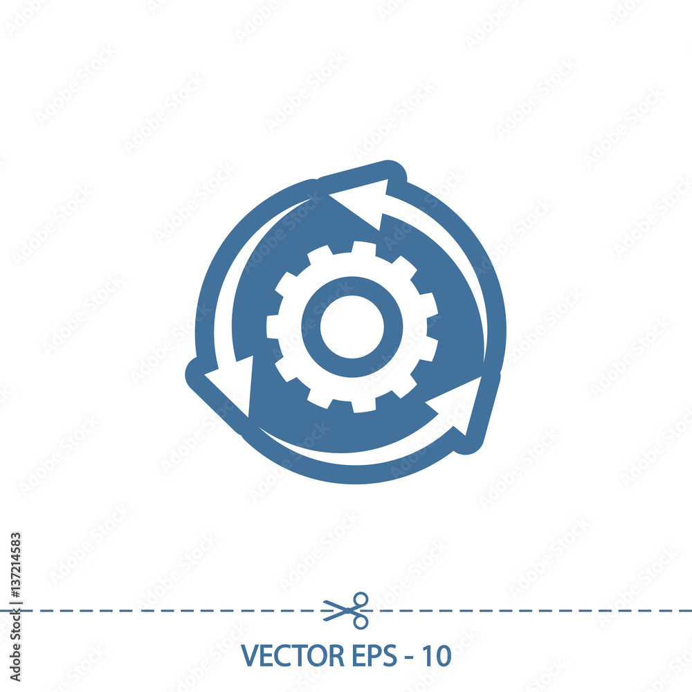 setting parameters, circular arrows icon, vector illustration. Flat ...