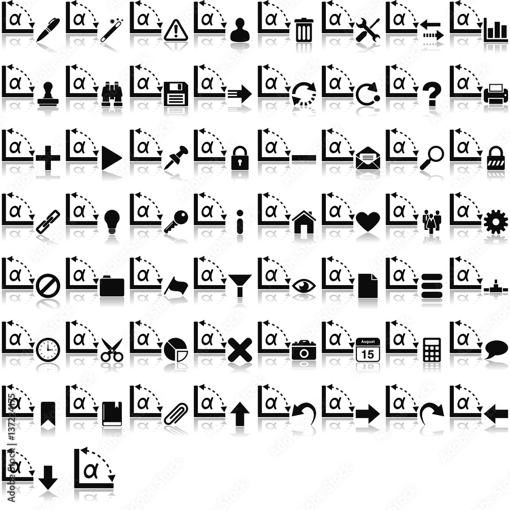 Winkel Symbol mit Overlays und Spiegelungseffekt Stock-Vektorgrafik ...