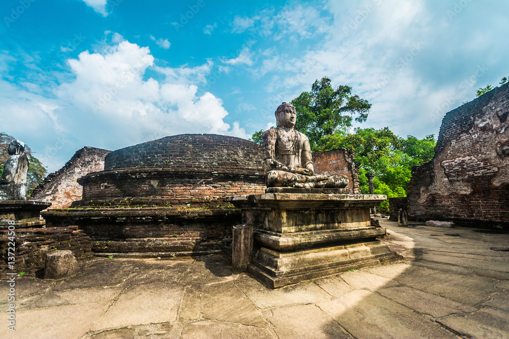The polonnaruwa watadagaya ancient ruins in Sri Lanka Stock Photo ...