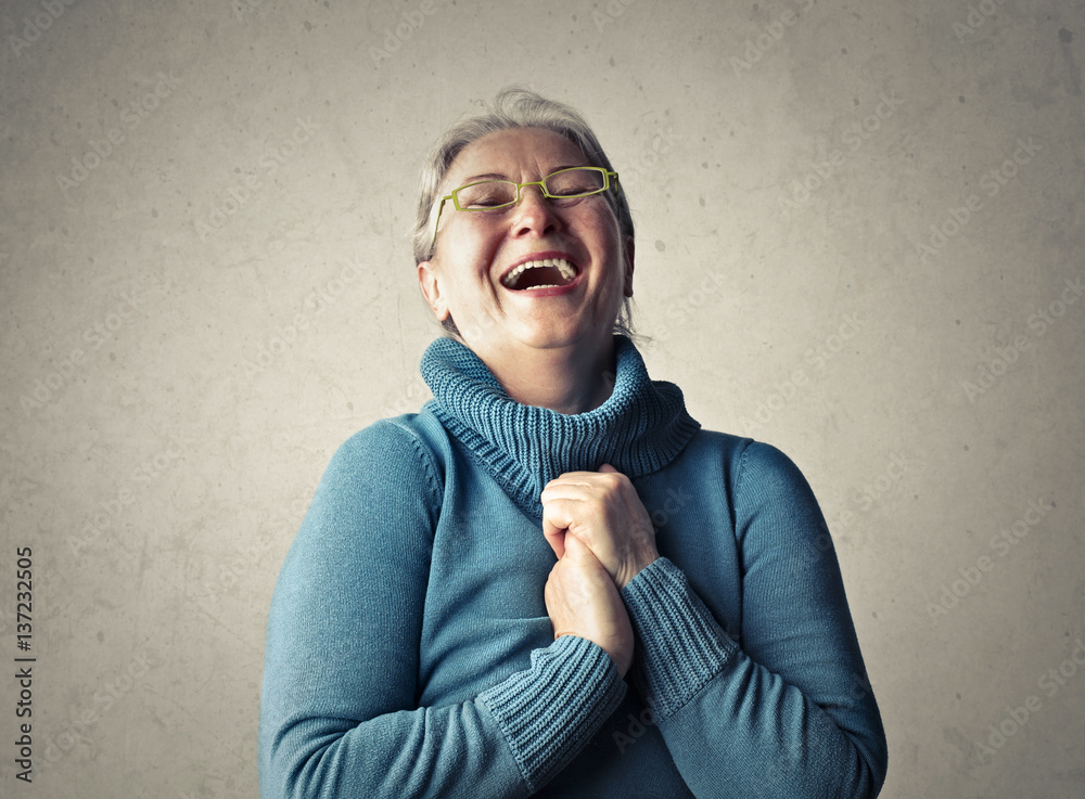 Old lady laughing Stock Photo | Adobe Stock