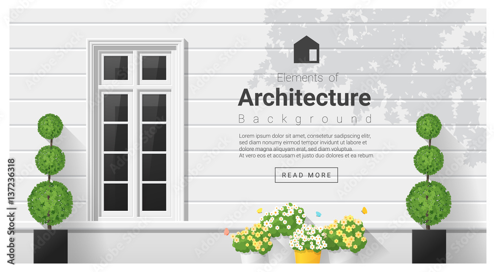 Elements of architecture , window background , vector ,illustration ...