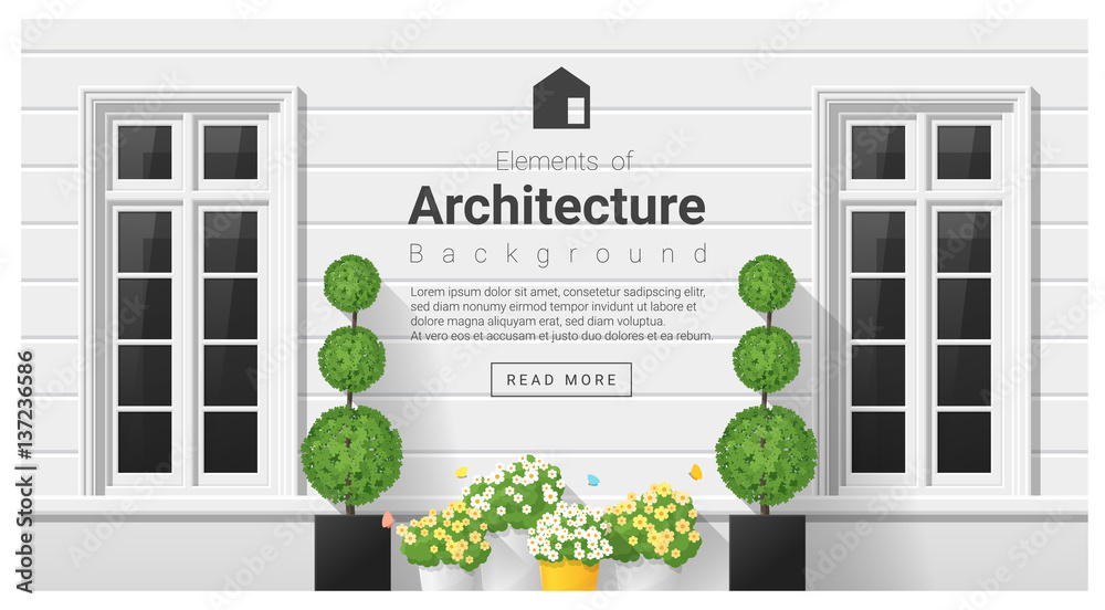 Elements of architecture , window background , vector ,illustration ...