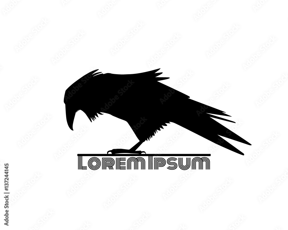 Raven logo template Stock Vector | Adobe Stock