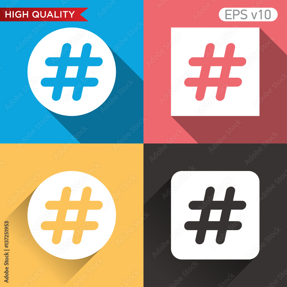 Octothorpe icon. Button with octothorpe icon. Modern UI vector. Stock ...