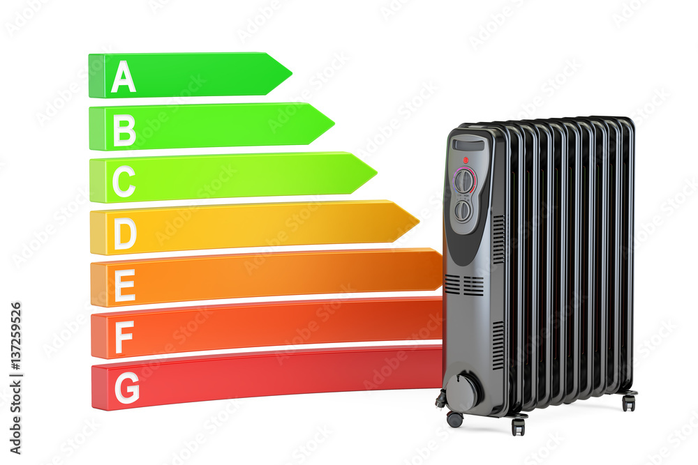 Saving energy consumption concept. Energy efficiency chart with oil ...