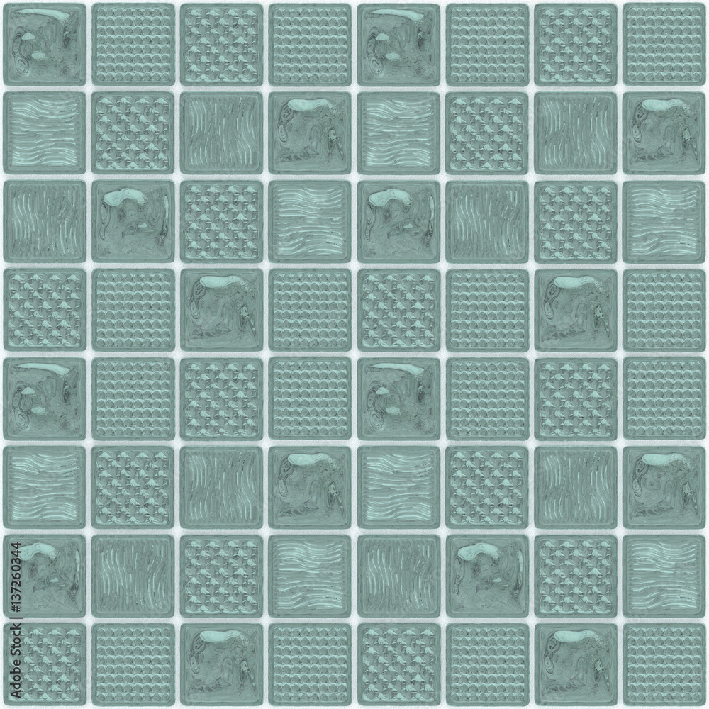 Glass block wall, Seamless texture of window units. 3D visualization ...