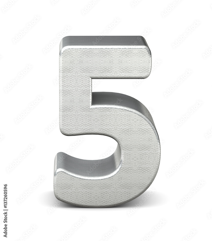 5 zahl silber 3d number silver struktur | Uwalls.co.uk