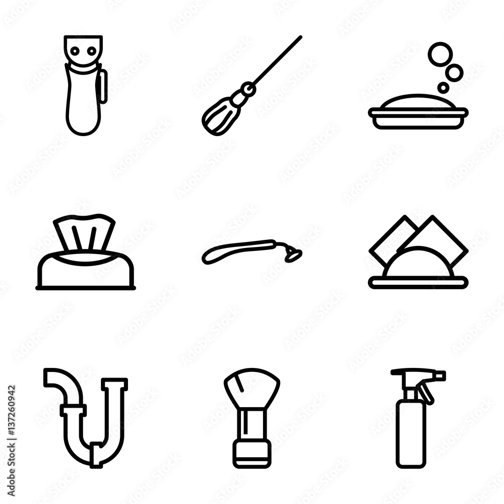 Set of 9 hygiene outline icons Stock Vector | Adobe Stock