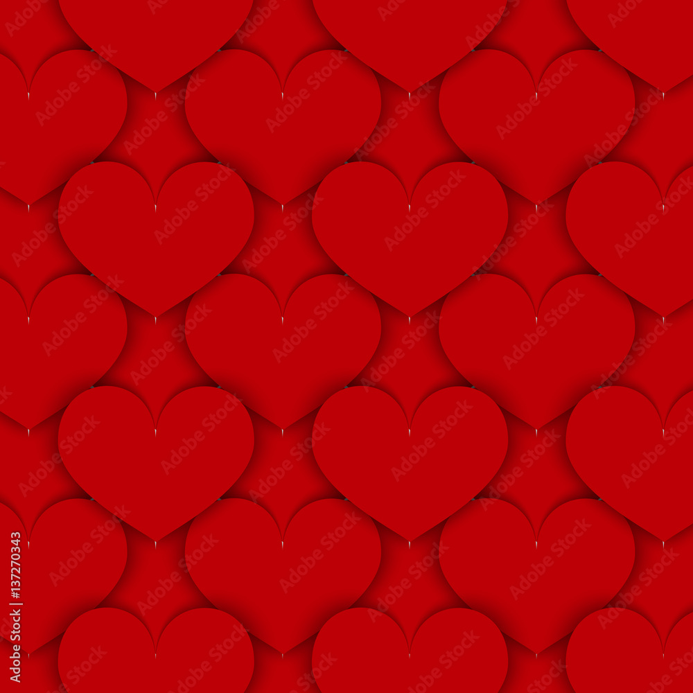 Red Paper Hearts Background Stock Vector | Adobe Stock