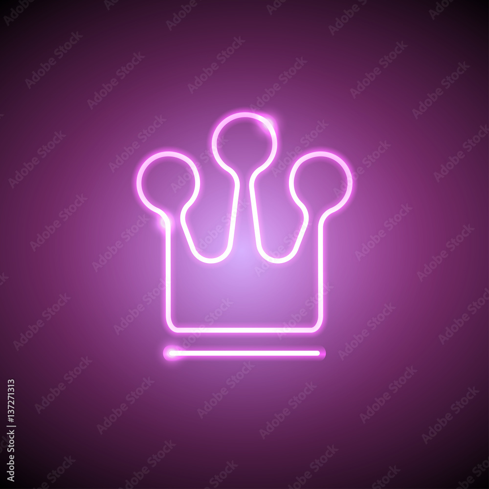 Neon crown Vector illustration Neon bright lamp in the shape of a crown ...