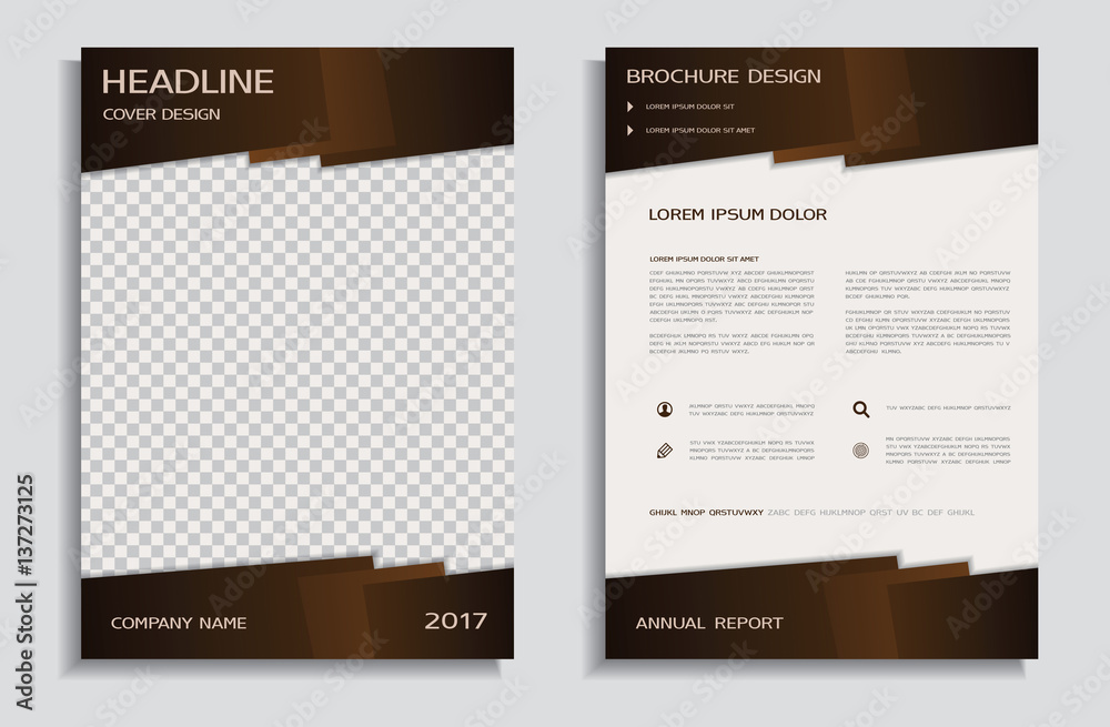 Flyer design template, front and back brochure page Stock Vector ...