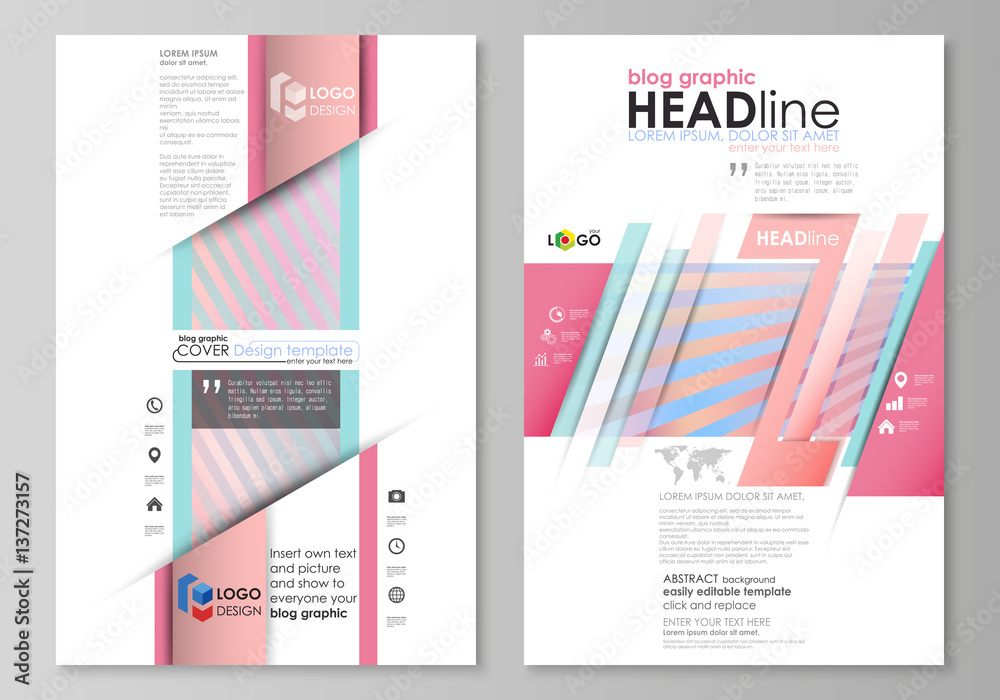 Blog graphic business templates. Page website template, easy editable ...