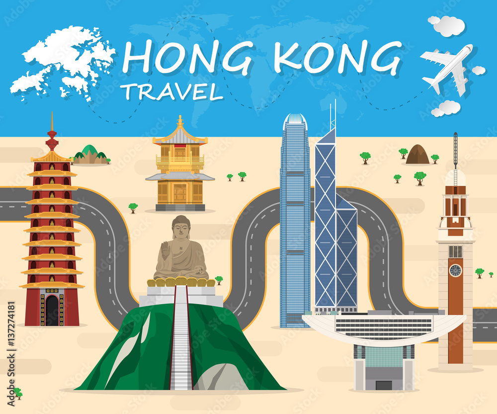 Hong kong Landmark Global Travel And Journey Infographic background ...