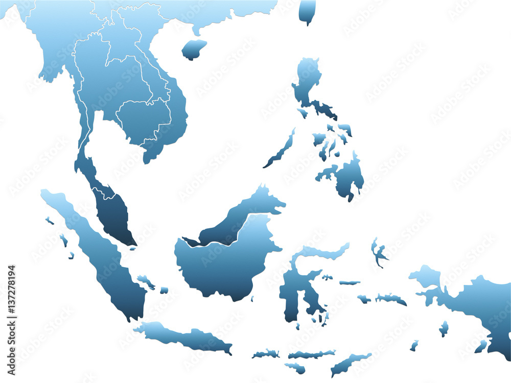 Southeast Asia Map Stock Illustration | Adobe Stock