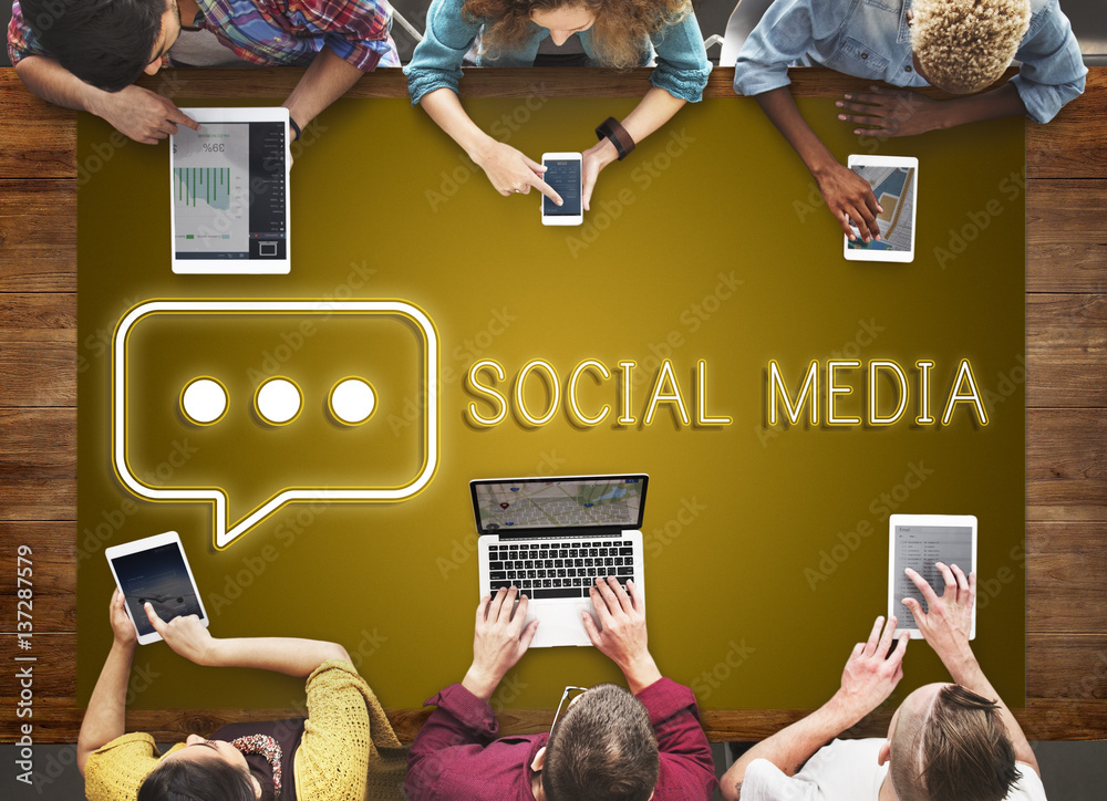 Social Media Communication Together Digital Stock Photo | Adobe Stock