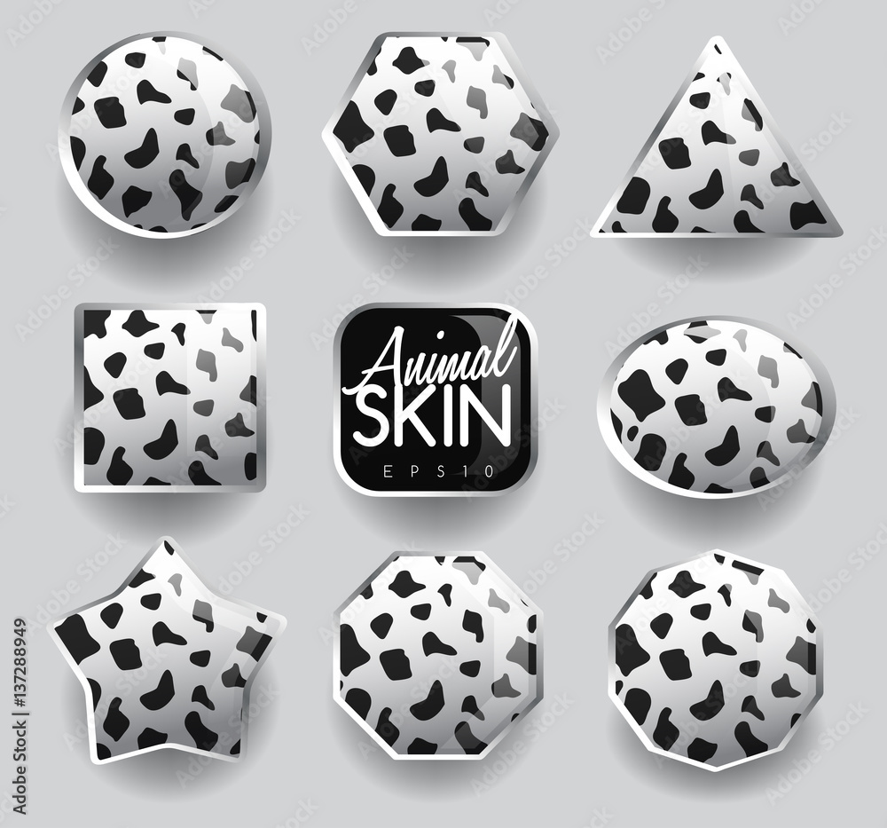 Set of Wild Animal Skin Icons : Vector Illustration Stock Vector ...