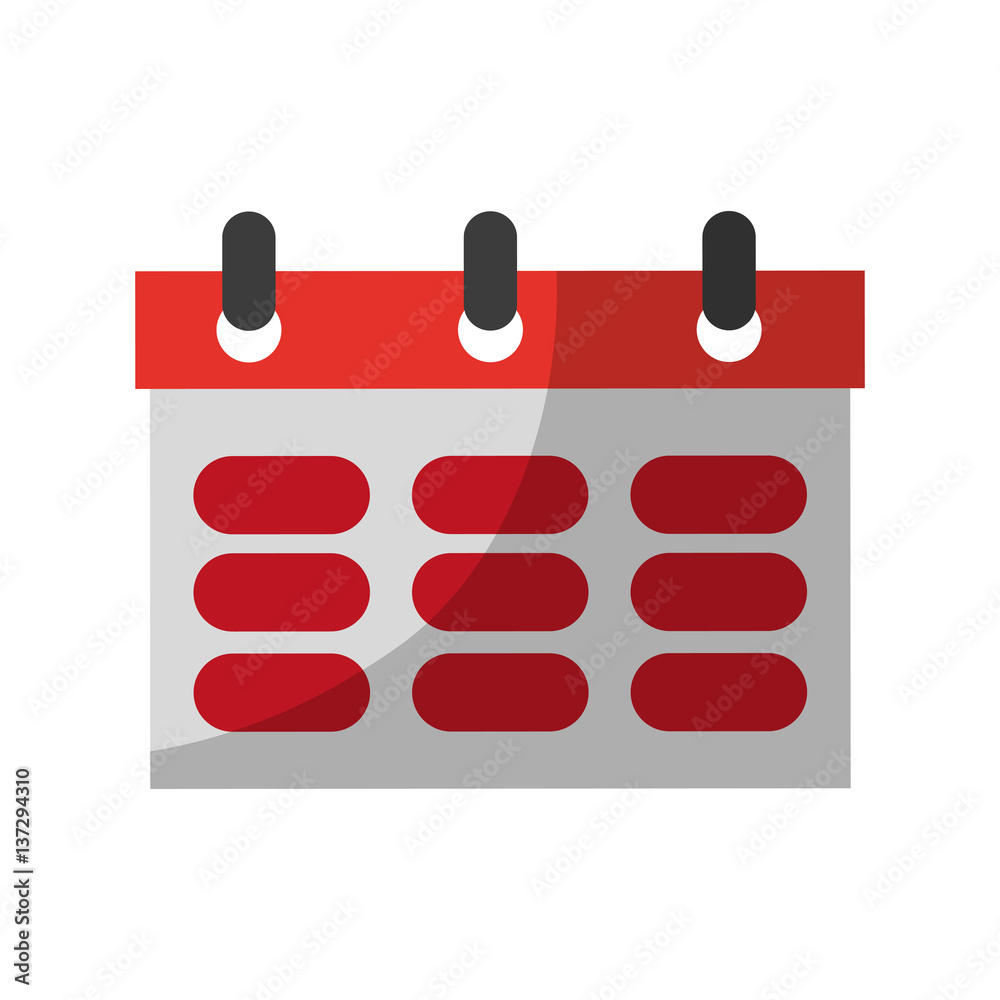 calendar icon over white background. colorful design. vector ...