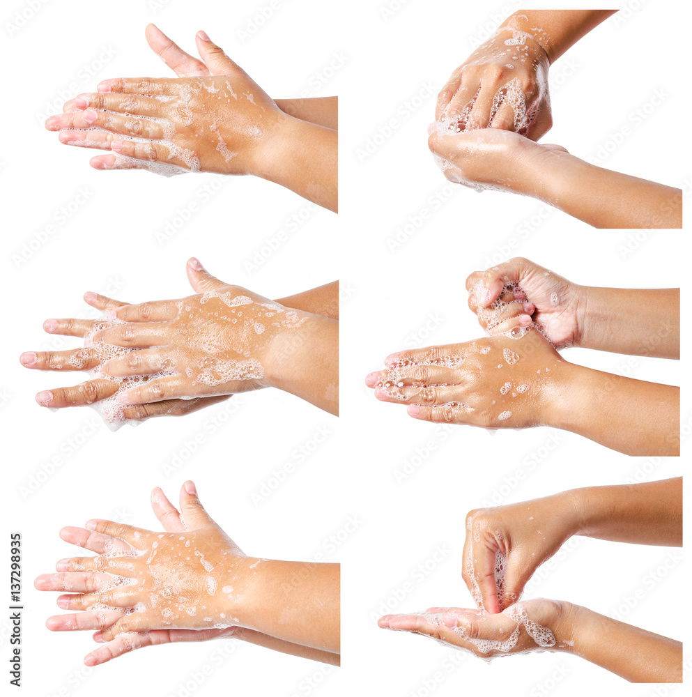 Hand washing medical procedure step by step. Stock Photo | Adobe Stock