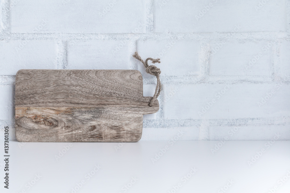 Cooking concept - simple laconic kitchen background: white table ...