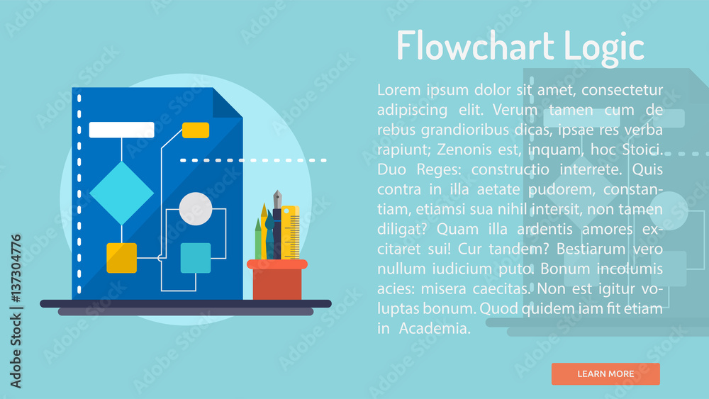 Flowchart Logic Conceptual Banner Stock Vector | Adobe Stock