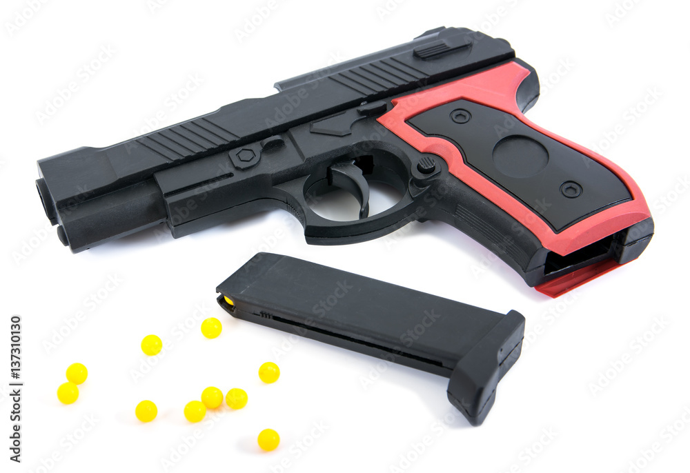 Gun toy isolated on white background.Pistol gun toy isolated.Pistol toy ...