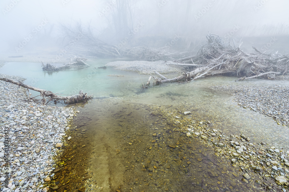 Der Fluss Leitha im Burgenland und seine Auen Stock-Foto | Adobe Stock