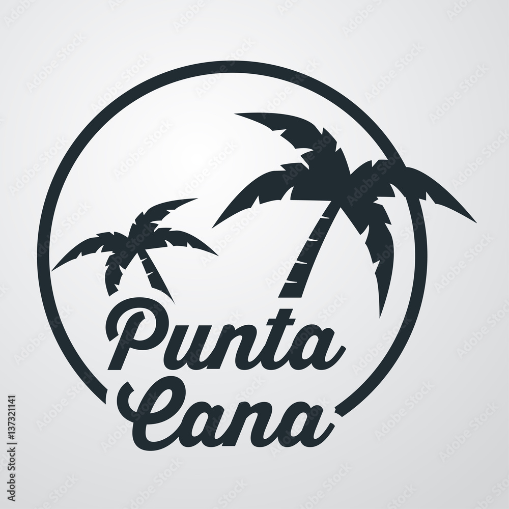 Icono plano Punta Cana en isla en fondo degradado Stock Vector | Adobe ...