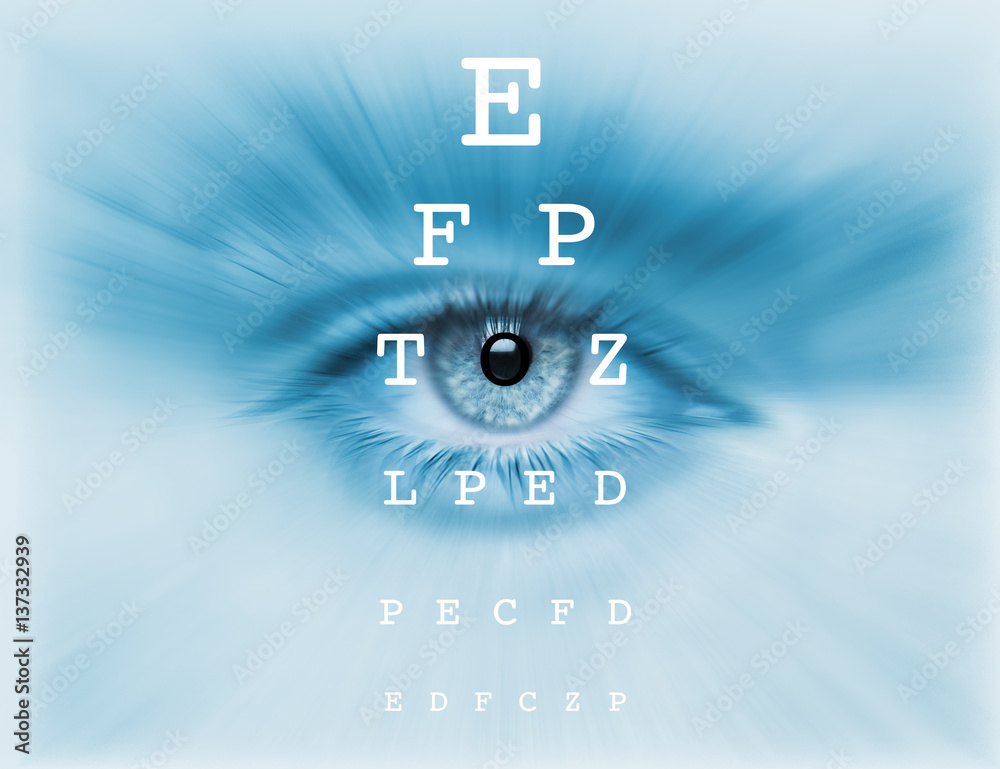 human eye and and vision test chart Stock Photo | Adobe Stock