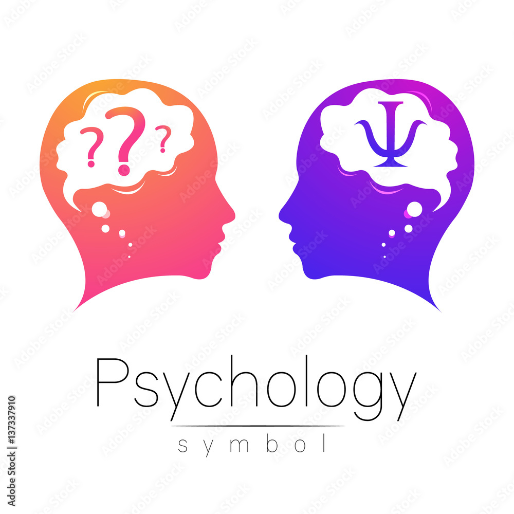 Modern head sign of Psychology. Profile Human. Letter Psi. Creative ...