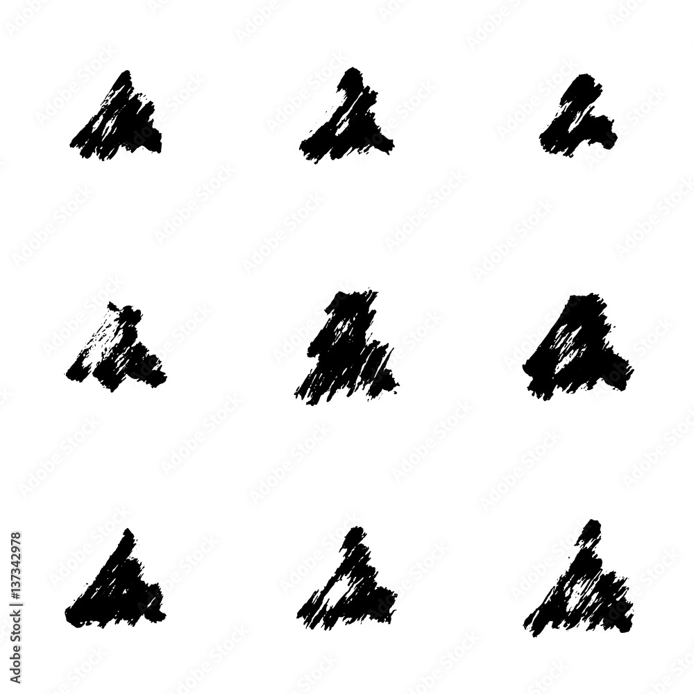 Pattern grunge hand-drawing with a dry brush in black ink made of ...