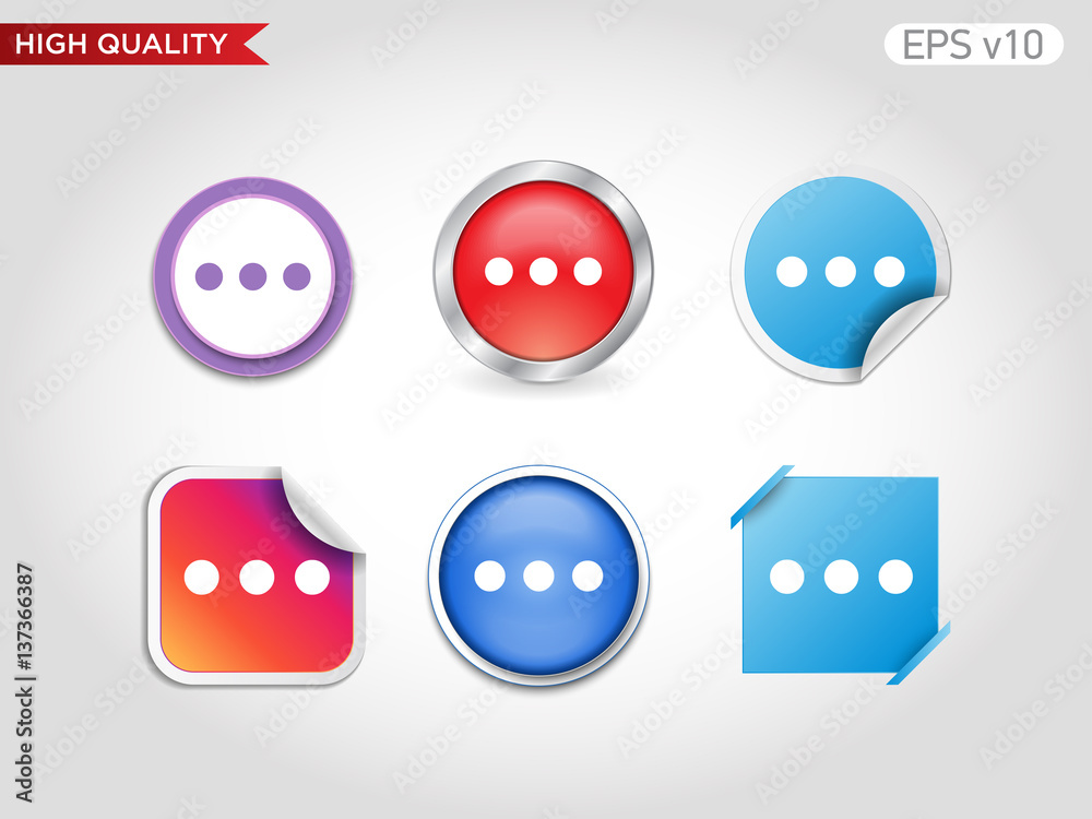 Three points icon. Button with three points icon. Modern UI vector ...