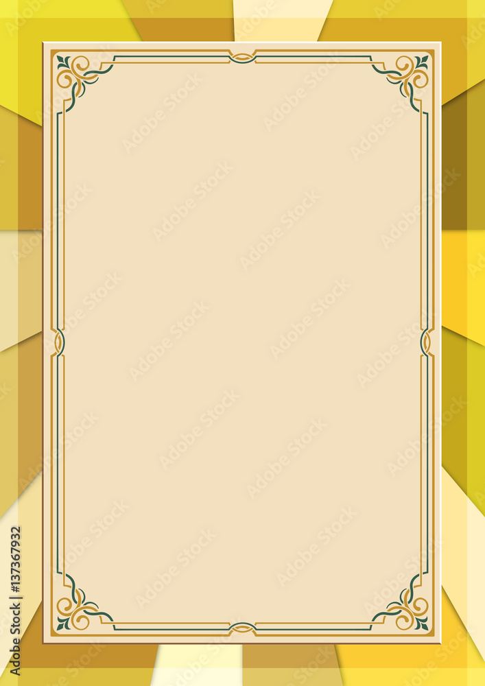 Ornate border and background, template for certificate, diploma, card ...