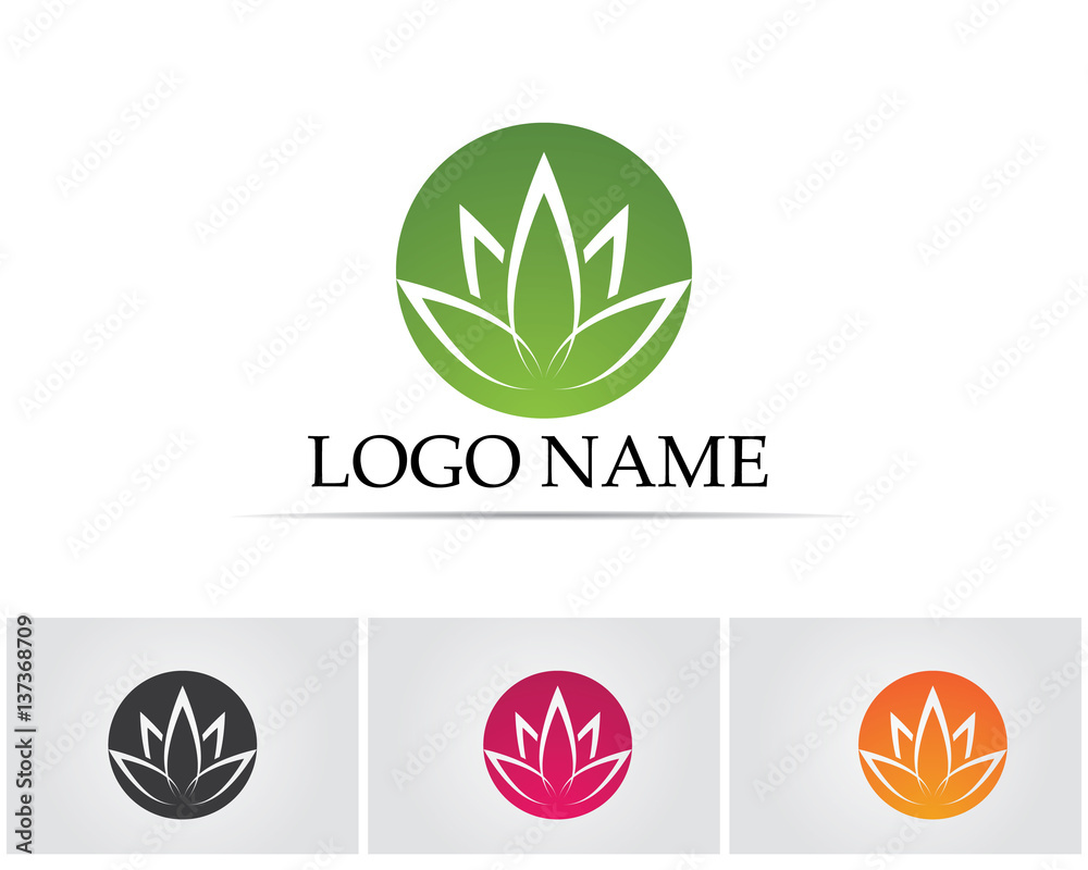 Flower health logo natural icons n template Stock Vector | Adobe Stock