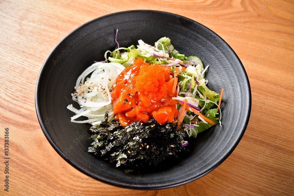 hoe deopbap. Raw Fish Bibimbap Stock Photo | Adobe Stock