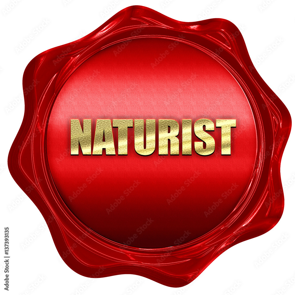 naturist, 3D rendering, red wax stamp with text Stock Illustration ...