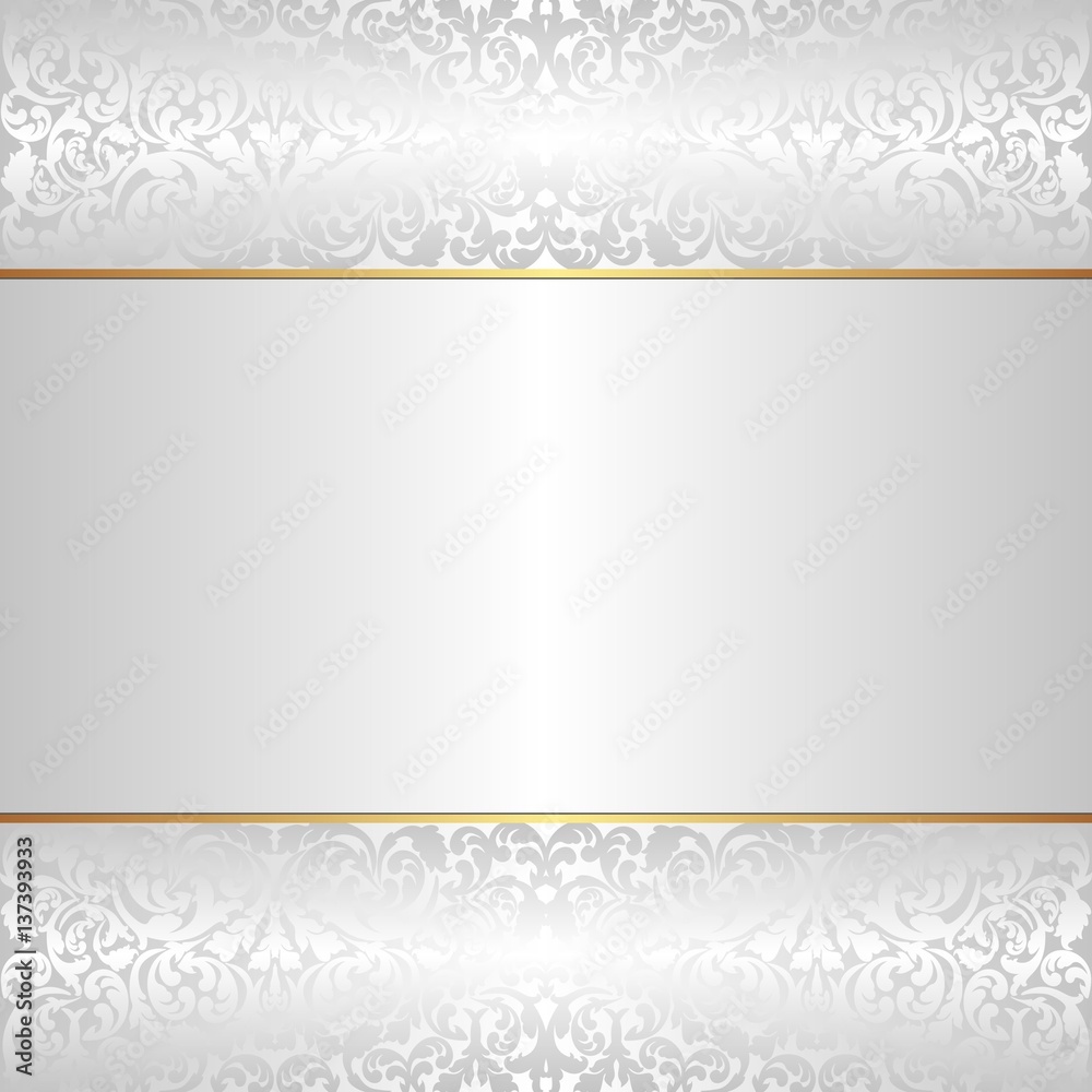 silver background with vintage pattern Stock Vector | Adobe Stock