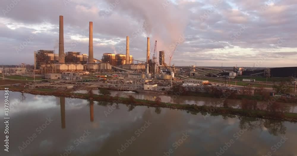 Power Plant Pull back, Aerial, 4K, Power Station, Geothermal, People ...