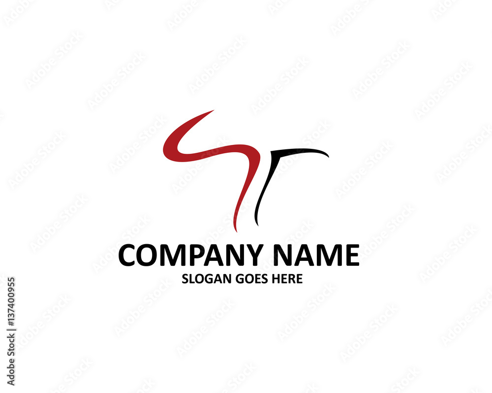 ST Letter Logo Stock Vector | Adobe Stock