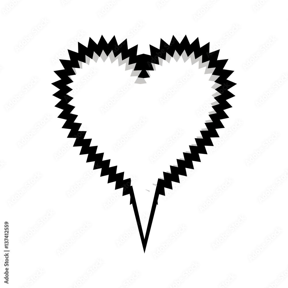 monochrome silhouette heart shape callout scream for dialogue vector ...