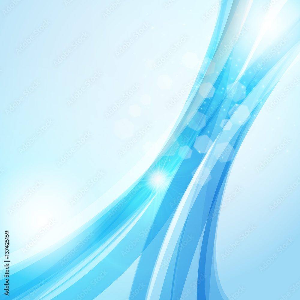 Abstract blue wave background for poster, flyer, bunner templates ...