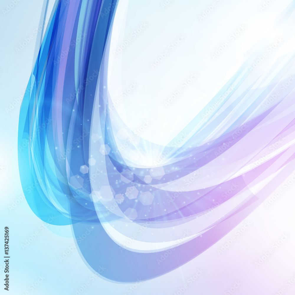 Abstract blue wave background for poster, flyer, bunner templates ...