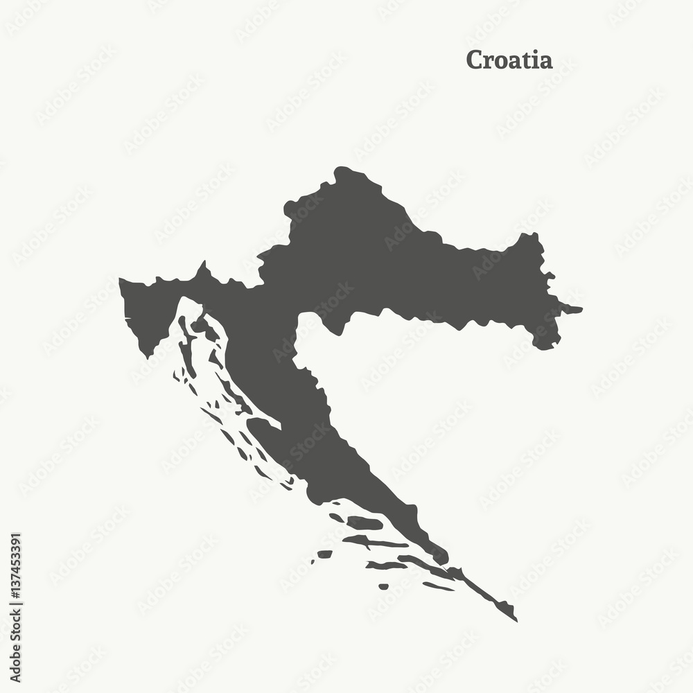Outline map of Croatia. vector illustration. Stock Vector | Adobe Stock