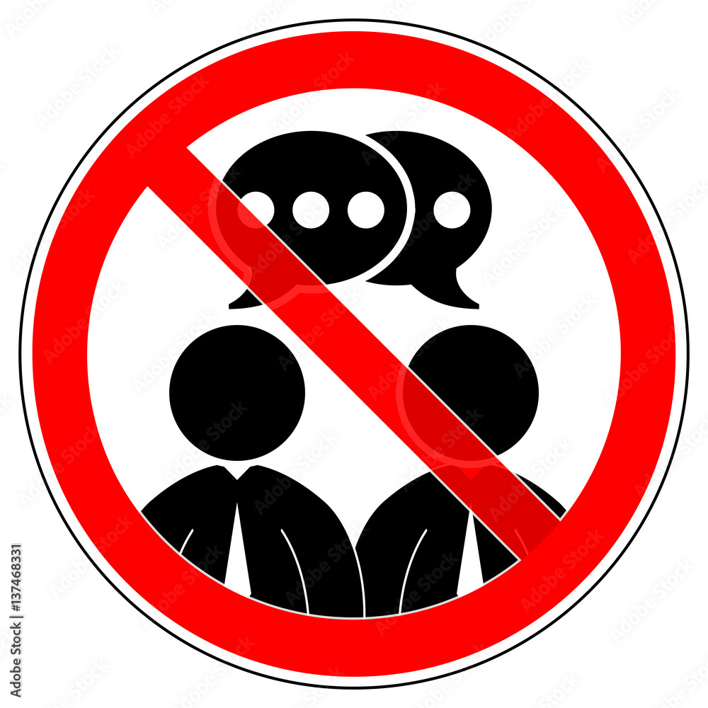 srr155 SignRoundRed - german - Verbotszeichen: Sprechblase / Geheime ...