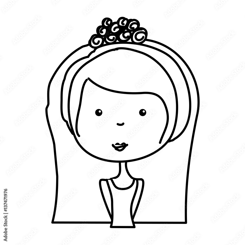 just married woman drawing vector illustration design Stock Vector ...