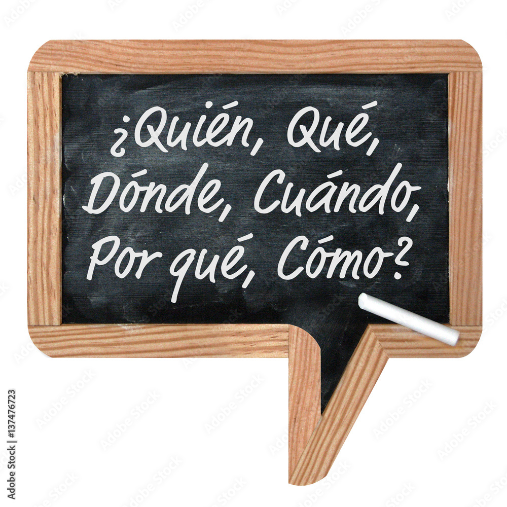 Quién, qué, dónde, cuándo, por qué y cómo Stock Photo | Adobe Stock