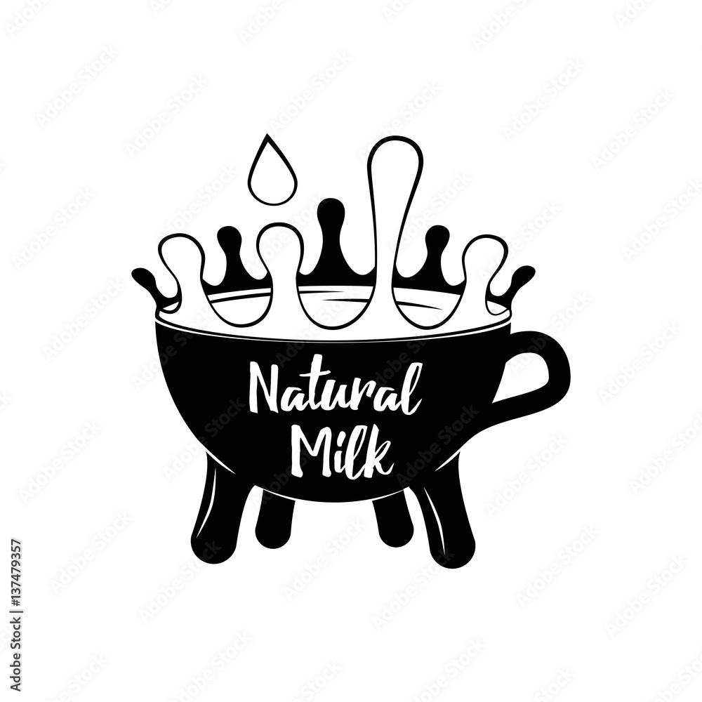 Milk cup splash. Vector illustration isolated on white Stock Vector ...