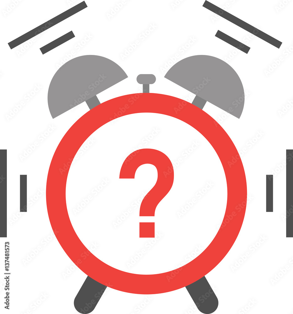 Alarm clock with question mark Stock Vector | Adobe Stock