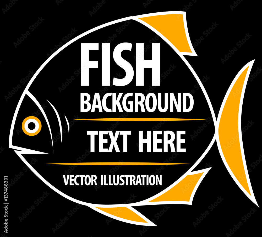 Big fish background for text. Fish frame. Vector illustration. Stock ...