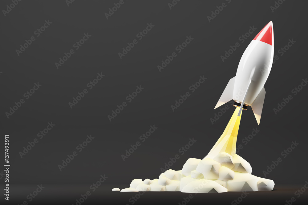 Rocket sketch against black Stock Illustration | Adobe Stock